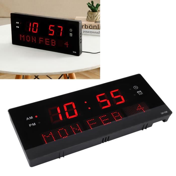 KOA® Horloge murale à LED Horloge murale LED décorative cadre noir ...