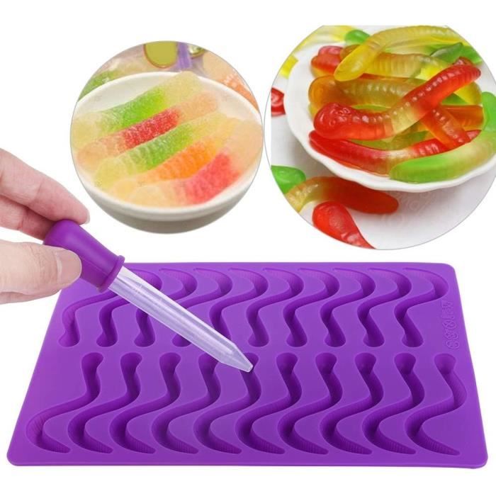 Gummy Mould 20 Compartiments Gummy Worms Earthworm Petit Serpent Moule ...