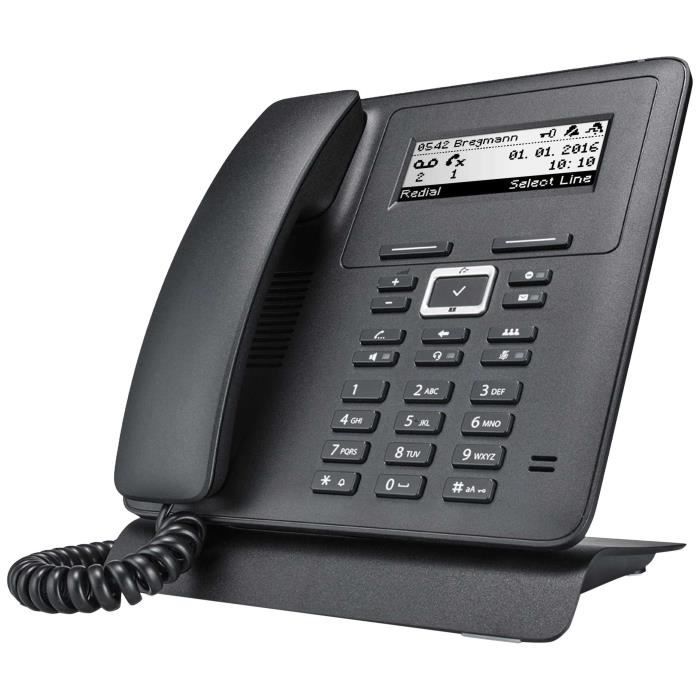 TELEKOM IP620 TÉLÉPHONE FIXE NOIR COMBINÉ FILAIRE TFT (40318823) ELMEG ...