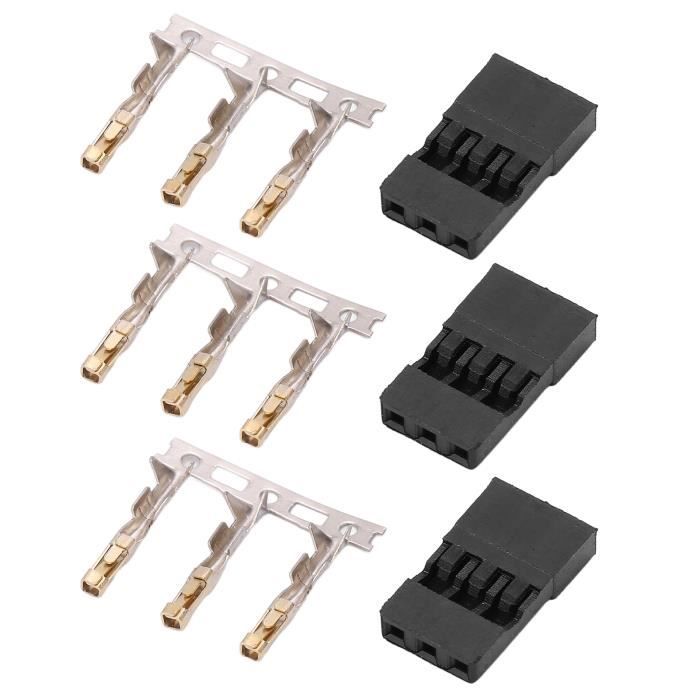 GOTOTOP Fiche de connecteur à 3 broches 100 Set 11.040 3 Broches Mâle ...