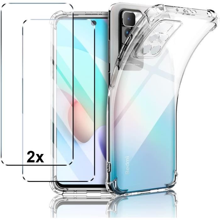 Coque pour Xiaomi Redmi 10 - Redmi 10 2022 + 2 vitres en verre trempé ...