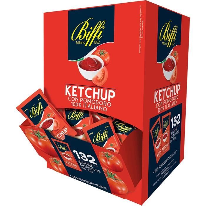 Ketchup BIFFI 132 Enveloppes Unidoses à la Tomate 100% Italienne 10gr ...