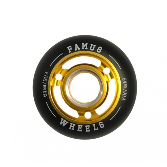 Roues de roller Famus Wheels - doré/yellow - 64 mm - Cromoly - Pack 4 ...