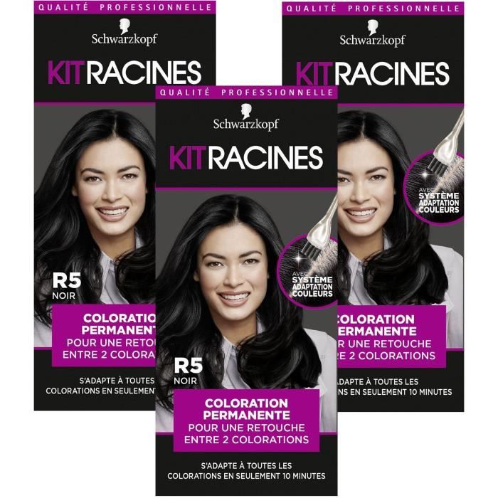 SCHWARZKOPF Kit Racines - Coloration Racines Cheveux permanente - Noir ...