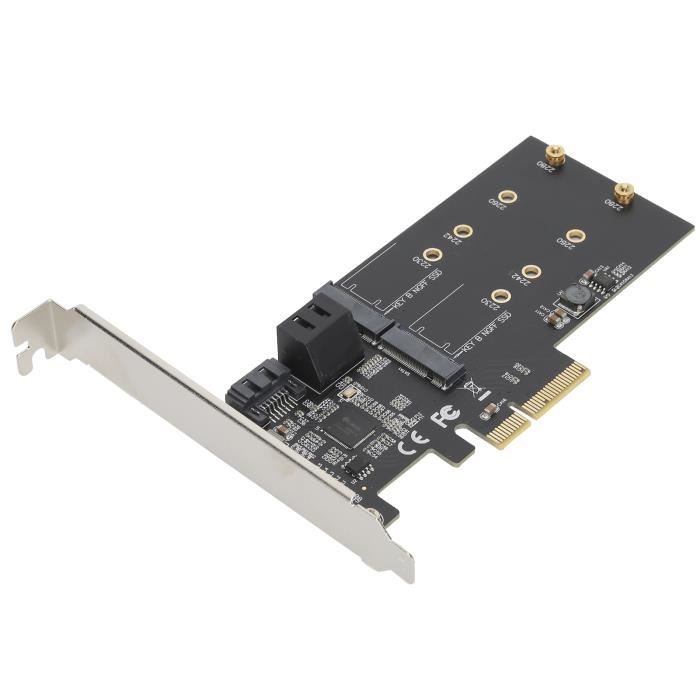 Qiilu Carte d'extension PCI-E Carte d'Extension PCI‑E à 3 Ports SATA3.0 ...