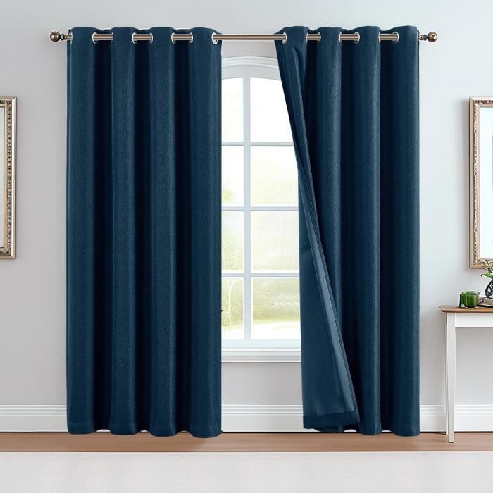 Lot De 2 Rideaux Opaques Avec Œillets - Rideau Occultant - Rideau ...