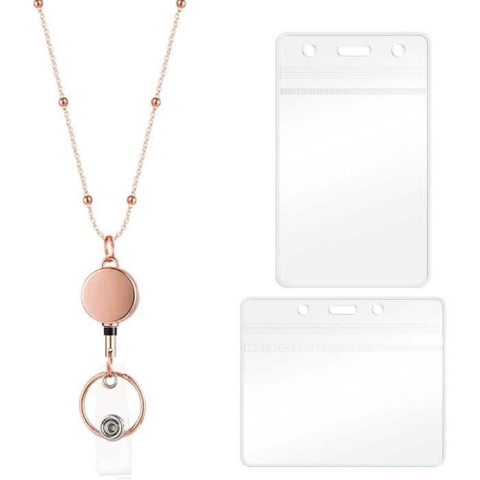 Lanière De Badge Perlé, Porte Badge Retractable, Collier Badge Tour De ...