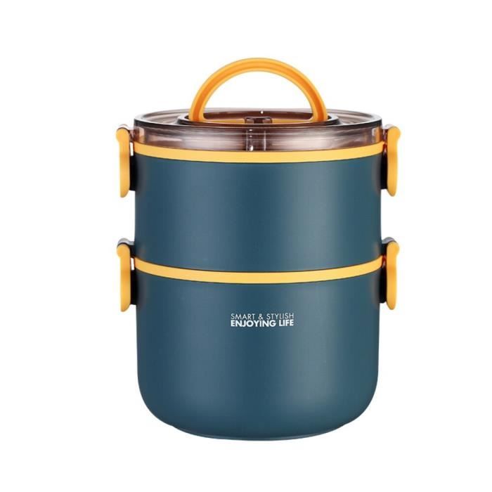 LUNCH BOX,Double Blue--Boîte à déjeuner ronde à Double couche avec ...