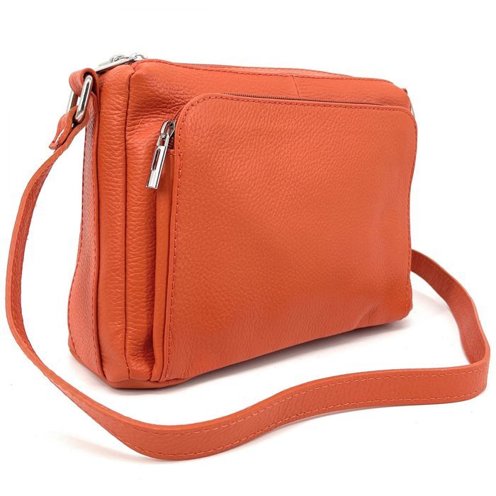 Sac bandoulière - OH MY BAG - MANHATTAN - Cuir italien - Orange ...