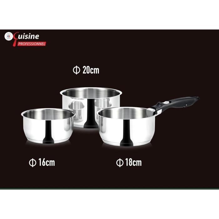 ® Casserole Marmite Faitout Inox De Qualité Professionnel 18-10 (Set De ...