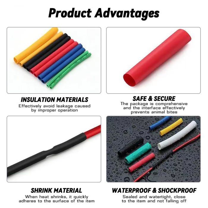 Gaine Thermorétractables,Gaine Retractable pour Fil Electrique ...