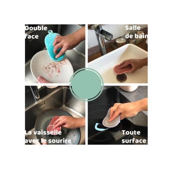 Kit 60 pcs Eponges Microfibres Lavables Reutilisables Vaisselle ...