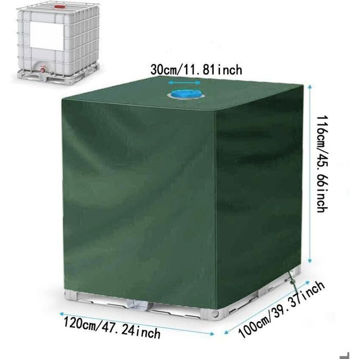 Housse Cuve 1000L IBC Anti-UV 420D 120x100x116 cm Cordon Fermeture ...