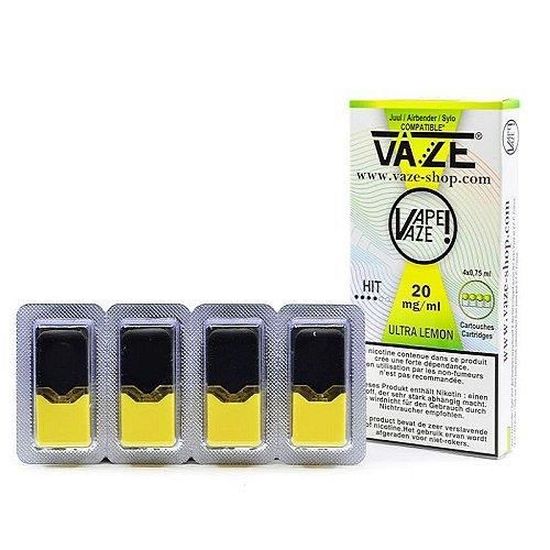 Cigarette électronique Pack de 4 Pods de 0,75ml Ultra Lemon Vaze Vape ...