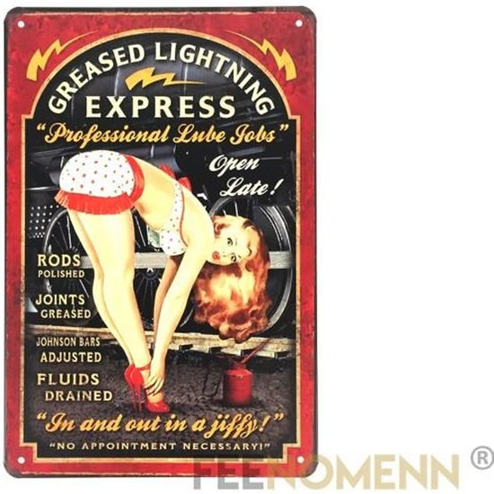 Plaque Métal Déco Vintage - Pin Up Train Locomotive (20x30cm) - Cdiscount Maison