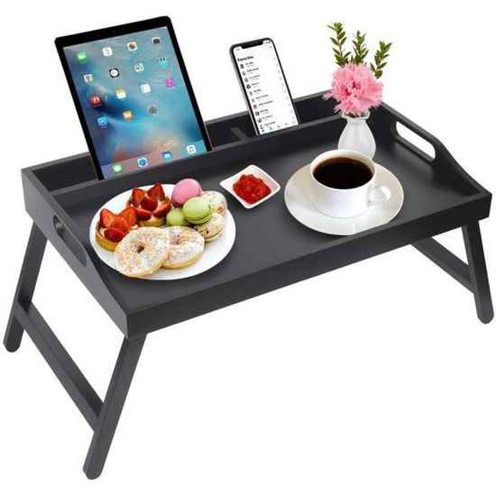Plateau de Petit-déjeuner avec poignées Pliantes et Fente média pour ...