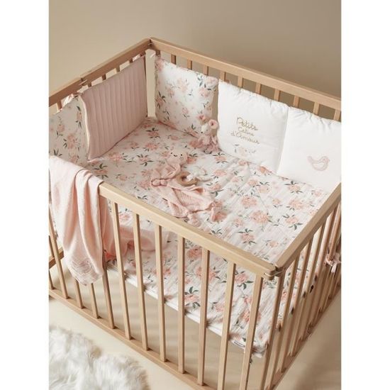 Vertbaudet Tour De Lit Tour De Parc Modulable Eau De Rose Oeko Tex