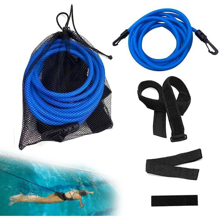 Elastique de Nage Piscine,3M Réglable Entraînement Ceinture de Natation ...