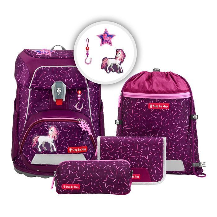 Step by Step Sac d'école baie rose pour fille - FIT Schulranzen-Set 5 ...