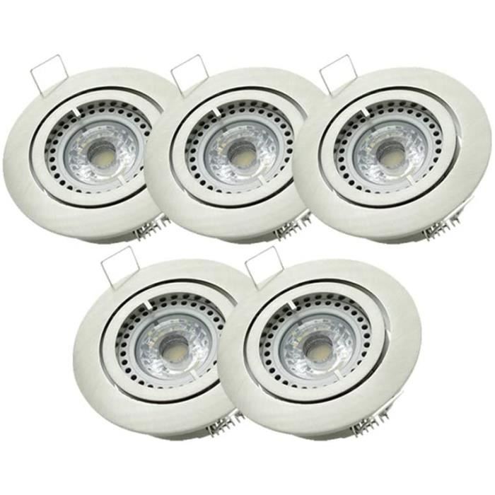 Ximstf Lot De 5 Spots Led Encastrables Orientables Ultra Plats