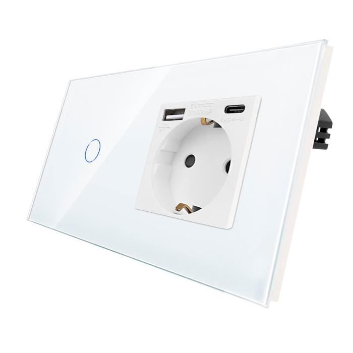 Interrupteur Tactile Avec Prise Schuko Avec Ports Usb (Type C Et Type A ...