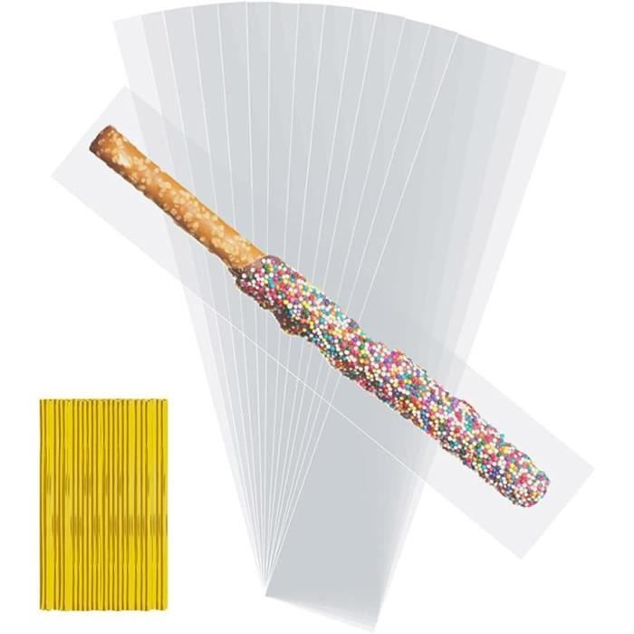 200 pièces Sacs en Cellophane 5x25cm Sachet de Bonbons Transparent ...