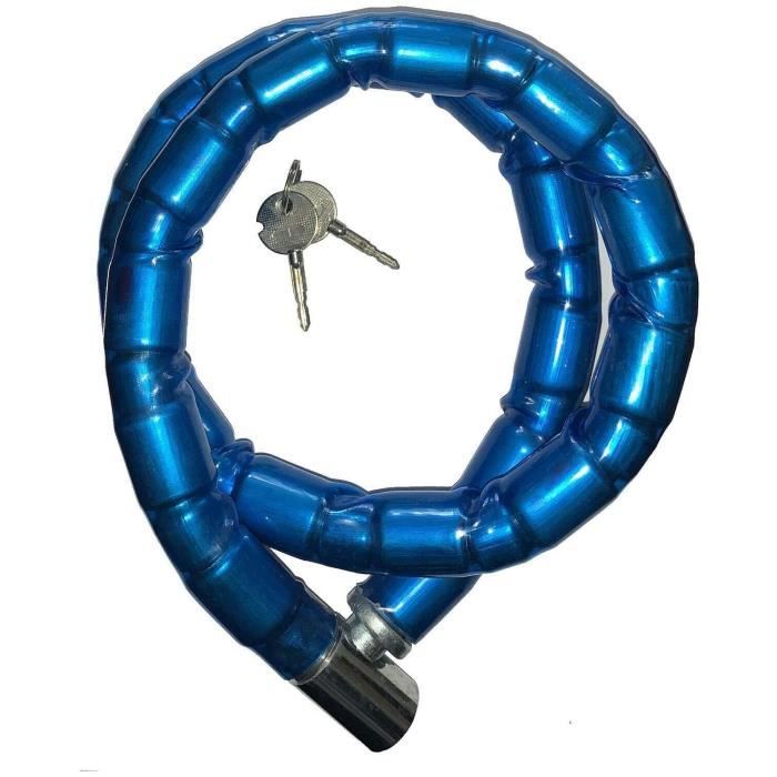 Chaîne antivol en métal robuste pour vélo et moto Bleu 1,2 m [1111 ...