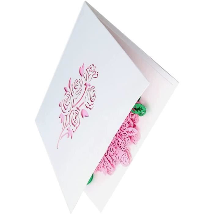 Floral pop up carte Valentine Jour 3D Rose Flower Cartes de voeux pour ...