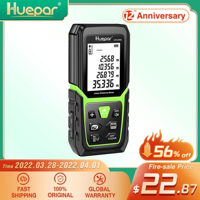 50 m - Télémètre - Télémètre laser, mesure laser LCD rétro-éclairé M-In ...
