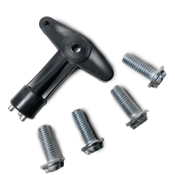 4 vis + clé pour fixation moyeu de jante centre de roue Renault Opel ...