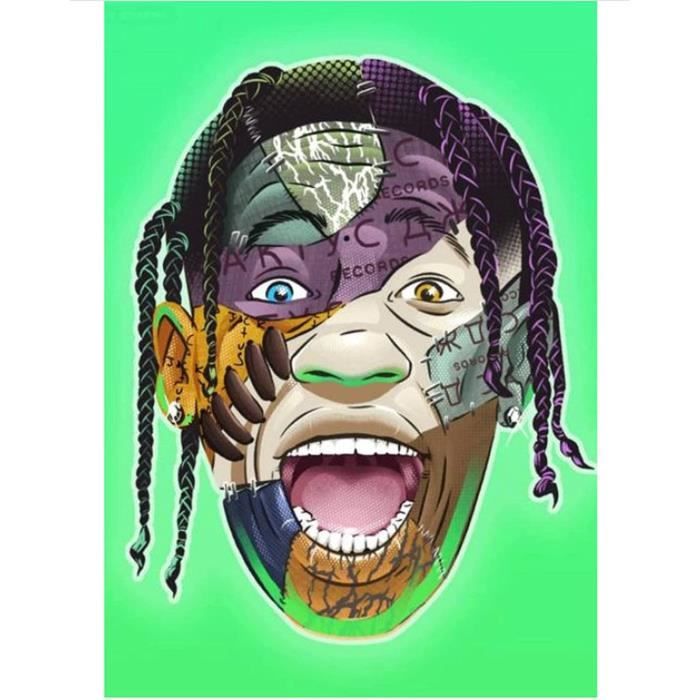 JIUBING Canvas Poster Rapper Travis Scott Poster Alternative Abstract ...