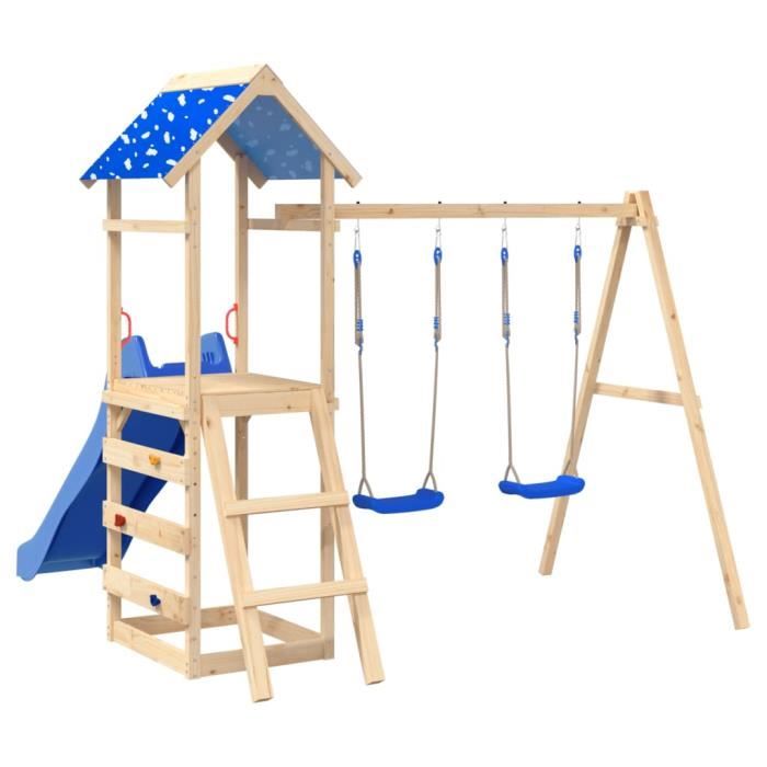 Sièges de balançoire avec pierres d'escalade 2 pcs bleu PE ...