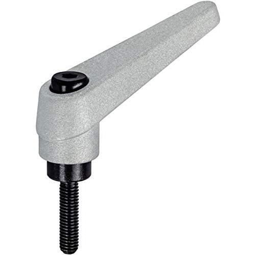 HALDER Levier de serrage réglable Argenté d1 = 30 mm / d2 = M16 / l1 = 80 mm - 24400.0683 ...