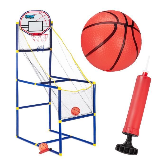 Relaxdays Arcade Basketball im Set, Basketballkorb fürs Zimmer mit 2 ...