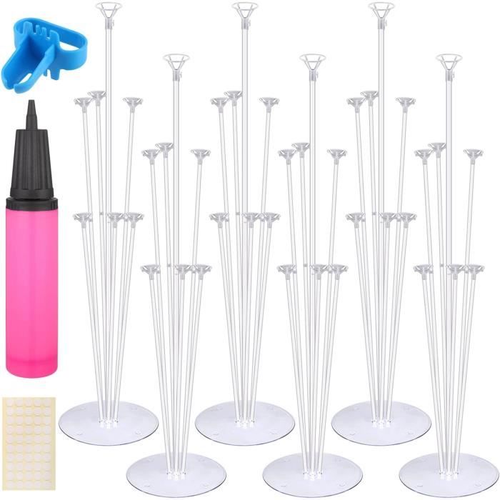 Support Ballon, Lot De 6 Bâtons Et Gobelets + 1 Pompe À Ballon + 1 Aide ...