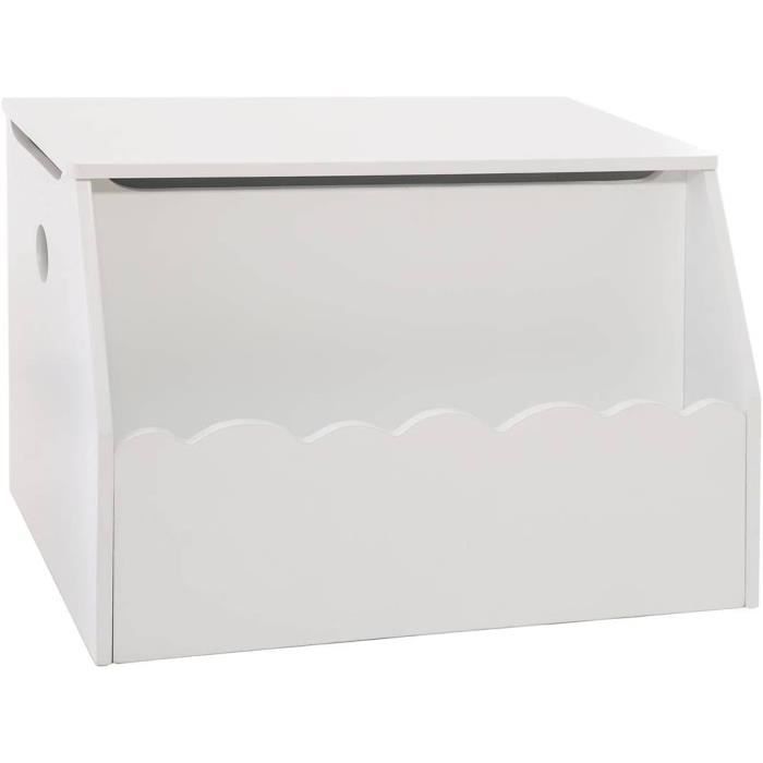 Coffre à Jouets et bibliothèque Enfant - Aosphera - SSS - Blanc - MDF ...