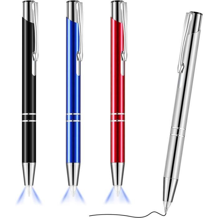 Zonon 4 Pièces Stylo à Pointe Lneuse Stylo à Bille avec Lère LED Stylo ...
