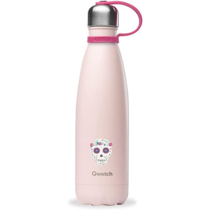 Qwetch - Bouteille Isotherme Kids Rose 500ml - Gourde Nomade Inox - 24h ...