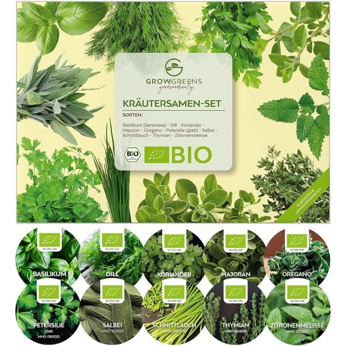 Bio Kit De Graines D'Herbes Aromatiques À Planter - Set D'Herbes ...