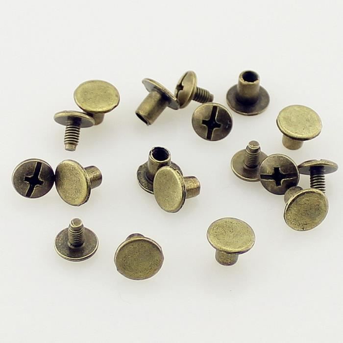 RIVET,Bronze--Rivets métalliques ronds à tête plate de 8x6mm(5-16 ...