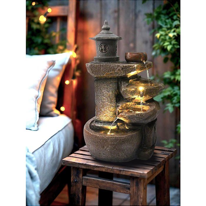 Arnusa BK851 Fontaine Cascade Avec Éclairage - Décoration de Jardin ...