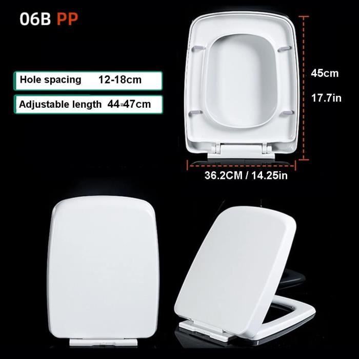 Abattant Wc Rectangulaire, Lunette Wc Carré, Abattant Wc Avec Frein De ...