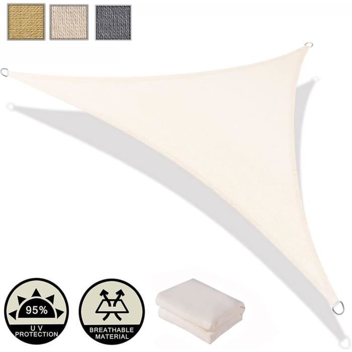 Voile D'Ombrage Triangulaire 3X3X4,25M Toile Ombrage Hdpe Respirant Uv ...