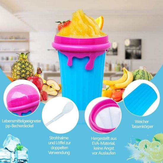 Slushy Maker Cup,Frozen Magic Slushy Maker Cup Avec Paille et Cuillère ...