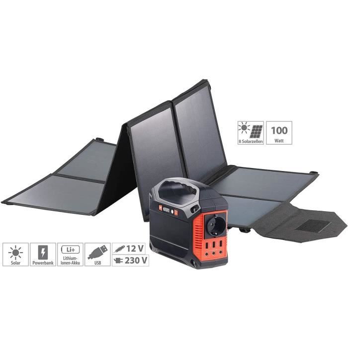 Panneau solaire Powerbank - revolt - HSG-420 - 100 W pliable - Batterie ...