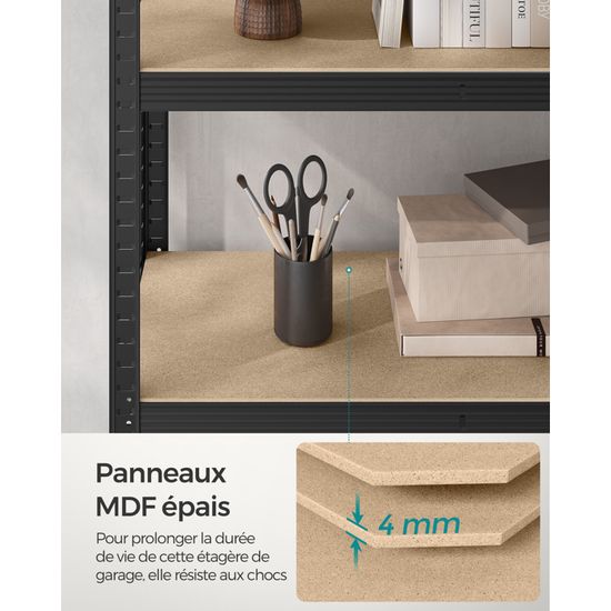 Étagère Charge Lourde Métallique à 5 Niveaux - SONGMICS - 200 x 120 x 60 cm - Capacité 75. kg ...