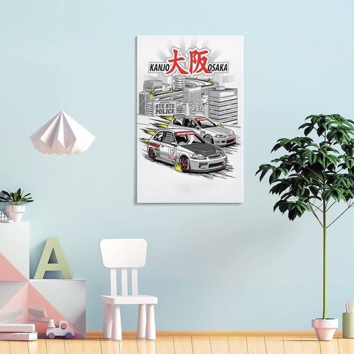 Jdm Style Voiture Poster Honda Civic Illustration Poster Peinture ...