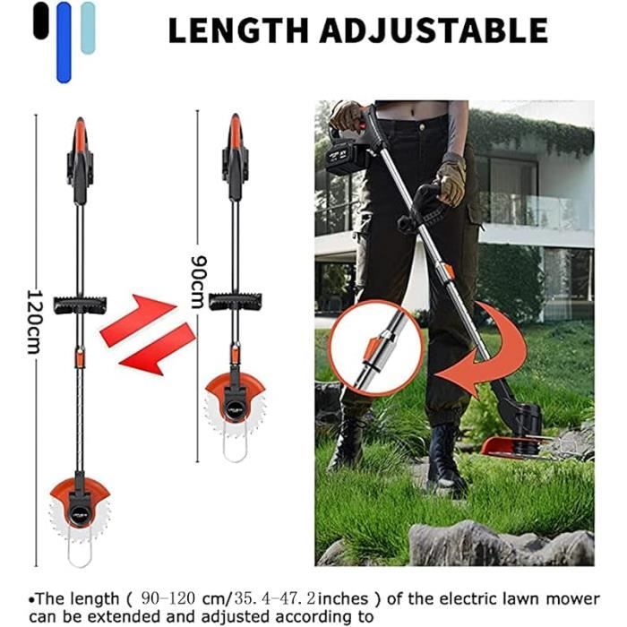 Dbroussailleuse lectrique sans fil en mtal avec lames - Avec piles Li-ion 24 V et chargeur ...