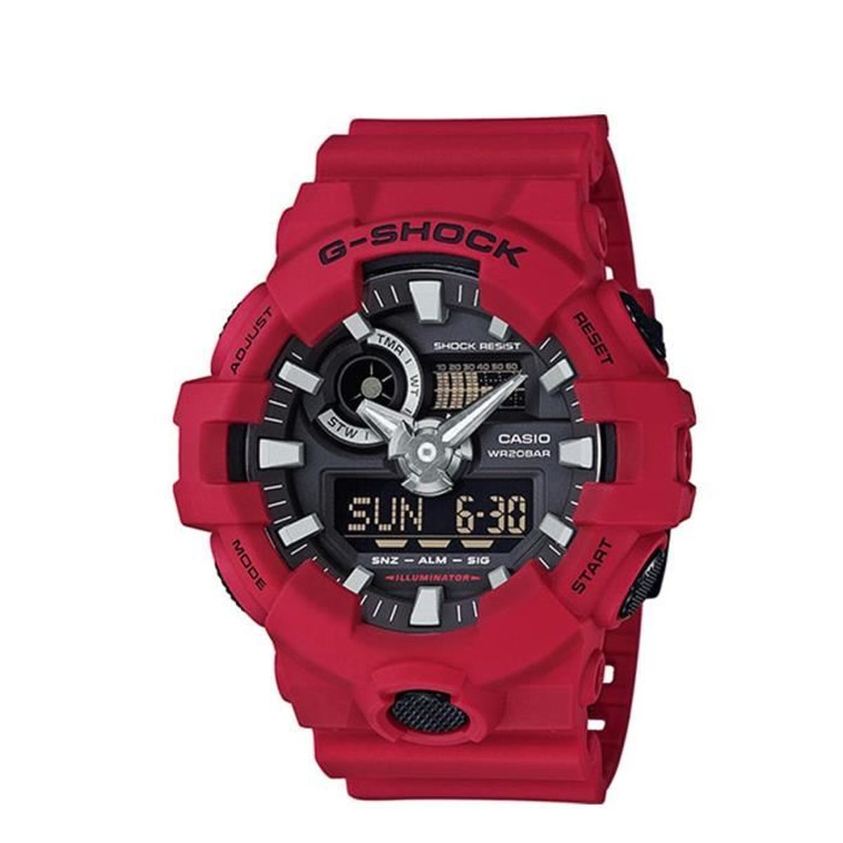 Montre Multifonction Casio G-shock En Résine Rouge Et Noire Pour Homme ...