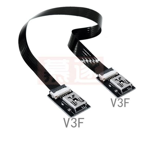 V3F-V3F-40CM câble plat Flexible MINI USB, 5 broches, prise de données ...